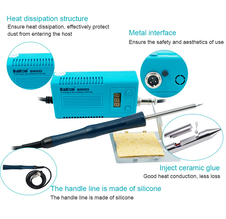BAKON BK950D Upgraded version portable soldering tip electric soldering ...
